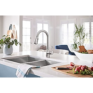 Moen CA87011SRS Single Handle Kitchen Faucet with Pullout Spray from the Kleo Collection, Spot Resist Stainless