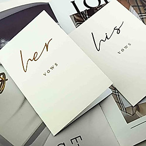 happylain Ivory Wedding Vow Books His and Hers - 4 x 6 inches Wedding Officiant Books for Newly Couples