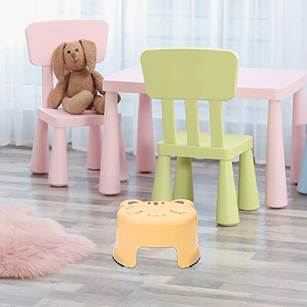 Kisangel Small Round Toilet Stools Squatting Stool Portable One Step Stool Kids Potty Training Stool for Children Pregnant Woman Elderly