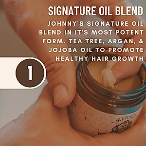 Johnny Slicks Oil Based Pomade | Organic Hair Styling for Men, Low to Medium Hold | Promotes Healthy Hair Growth & Helps Hydrate Dry Skin, (Rugged, 4 Ounce) Veteran Owned, USA Made.