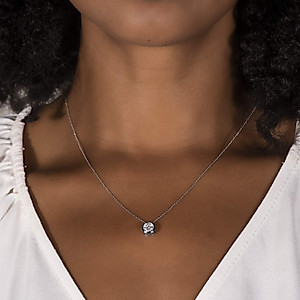 Charles & Colvard 14K White Gold Moissanite Bezel Set Solitaire Pendant 1.00ct DEW