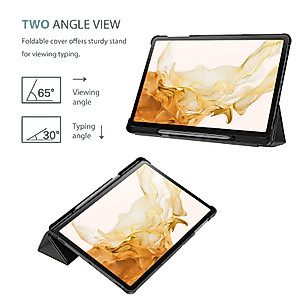 ProCase Cover for Galaxy Tab S7 Fe Case 2021/Galaxy Tab s8 Plus Case 2022/Galaxy Tab s7 Plus Case 2020 with S Pen Holder, Slim Smart Cover Stand Folio Case -Black