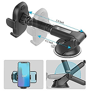 OQTIQ Replacement Suction Cup Mount Part, with Replacement Dashboard Pad Disc, 17.2mm Ball Joint Suction Cup with Adhesive Mounting Disk for Phone Mount Holder, Magnetic Mount, Windshield/GPS