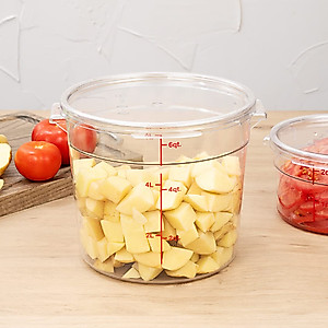 Restaurantware-LIDS ONLY: Met Lux Food Storage Container Lids, 10 Round Marinating Container Lids - Containers Sold Separately, With Date Indicator, Clear Plastic Lids, Dishwashable, Freezable