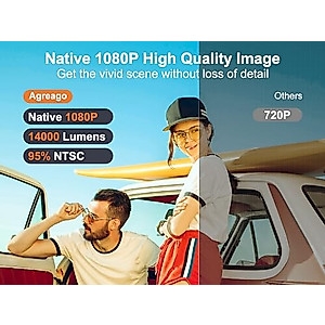 Projector with WiFi and Bluetooth, 5G WiFi 4K Supported Native 1080P 14000L, AGREAGO Portable Outdoor Projector with Screen, Home Theater Projector Compatible with TV Stick/iOS/Android/Win/HDMI/USB