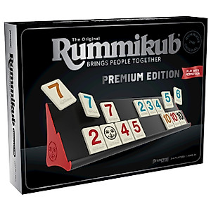 Rummikub Premium Edition by Pressman - Features Racks - Large Number Engraved Tiles and a Storage Bag for The Ultimate Rummikub Experience by Pressman , Silver