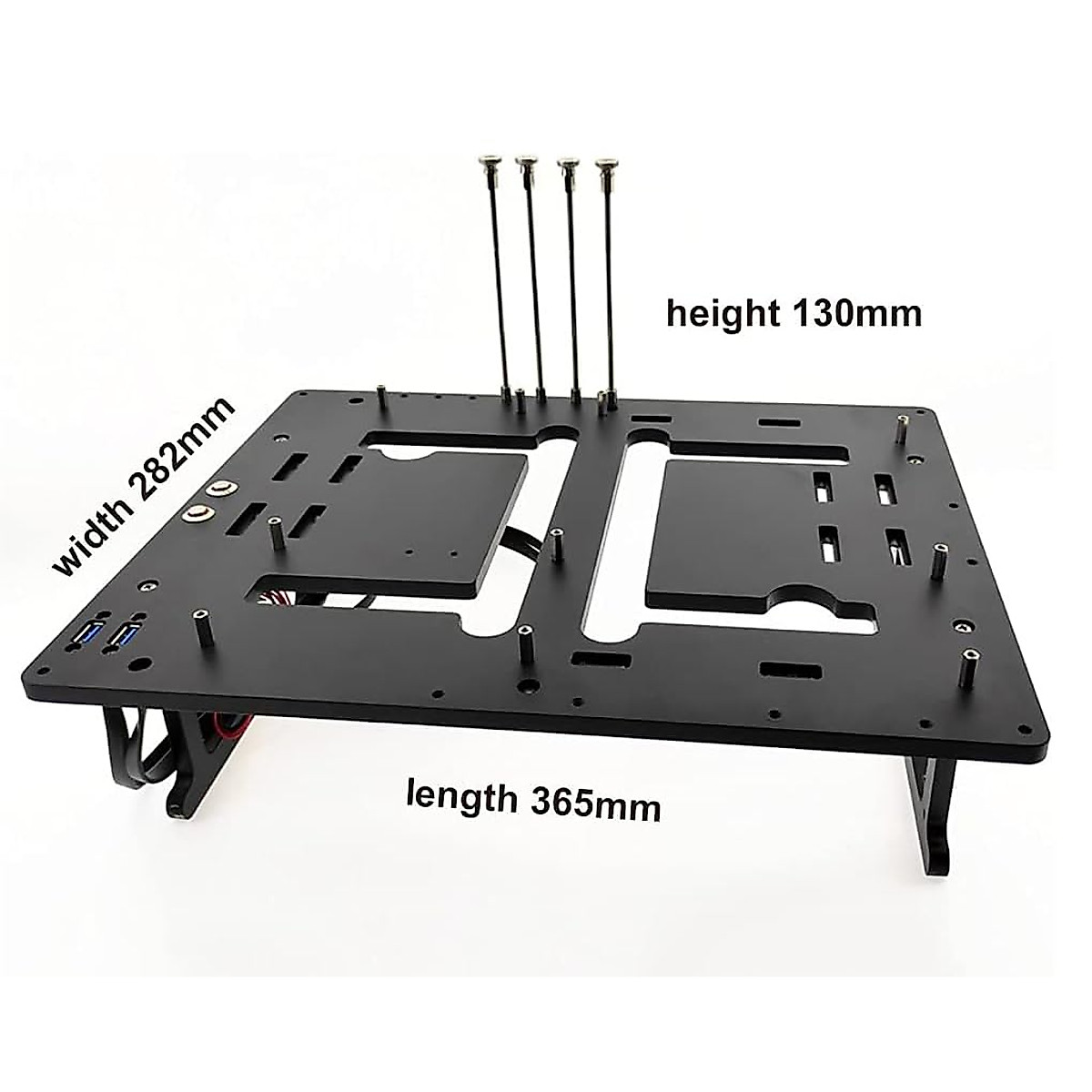EDIY Open Air ATX PC Frame HTPC Water Cooling Test Bench Aluminum Case Bare Overclocking DIY Computer Support Graphics Card, Black
