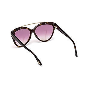Tom Ford TF518 Livia 52Z Womens Dark Havana/Gold 58 mm Sunglasses - dark havana/gold