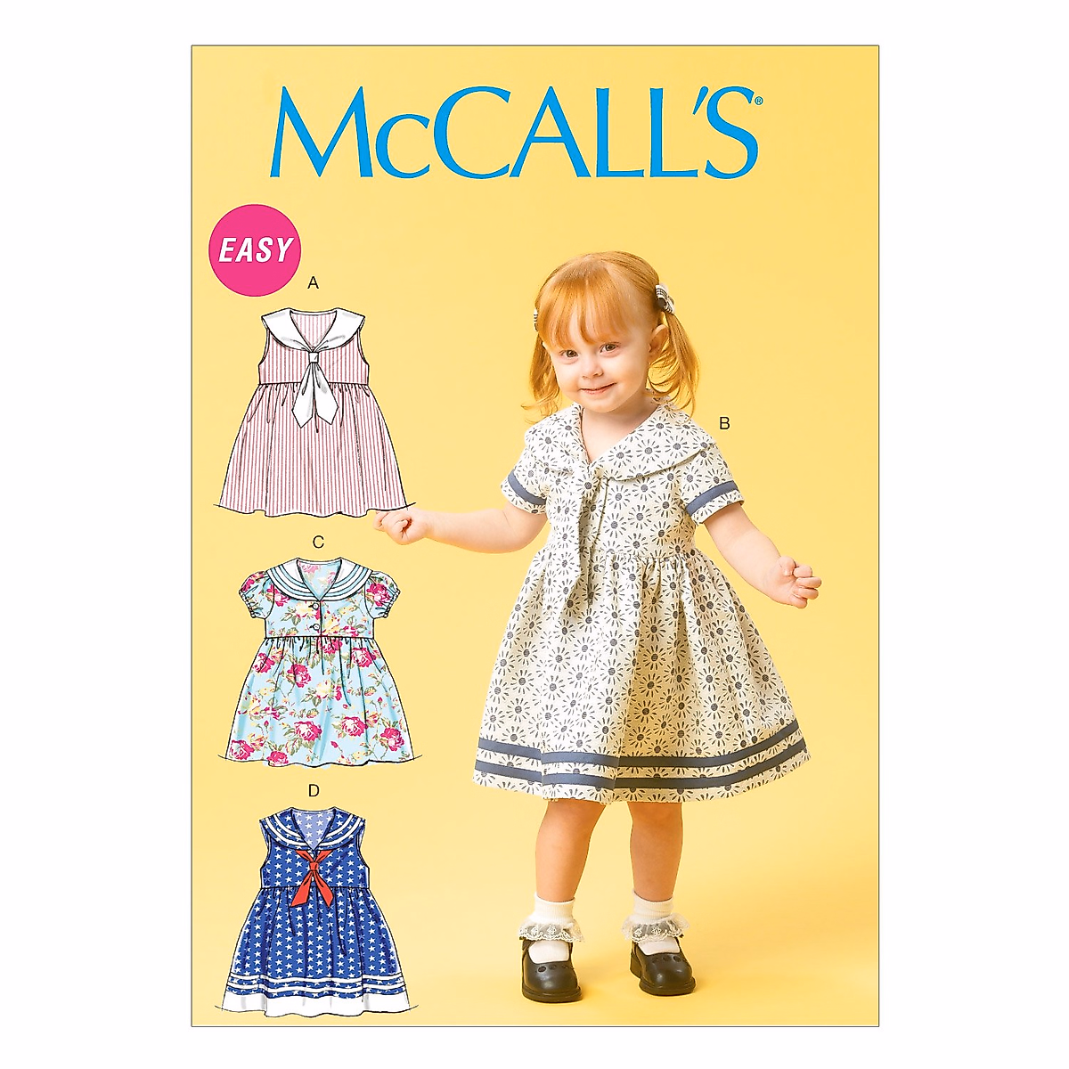McCall Pattern Company M6913 Toddlers' Dresses and Tie Ends, Size CAA