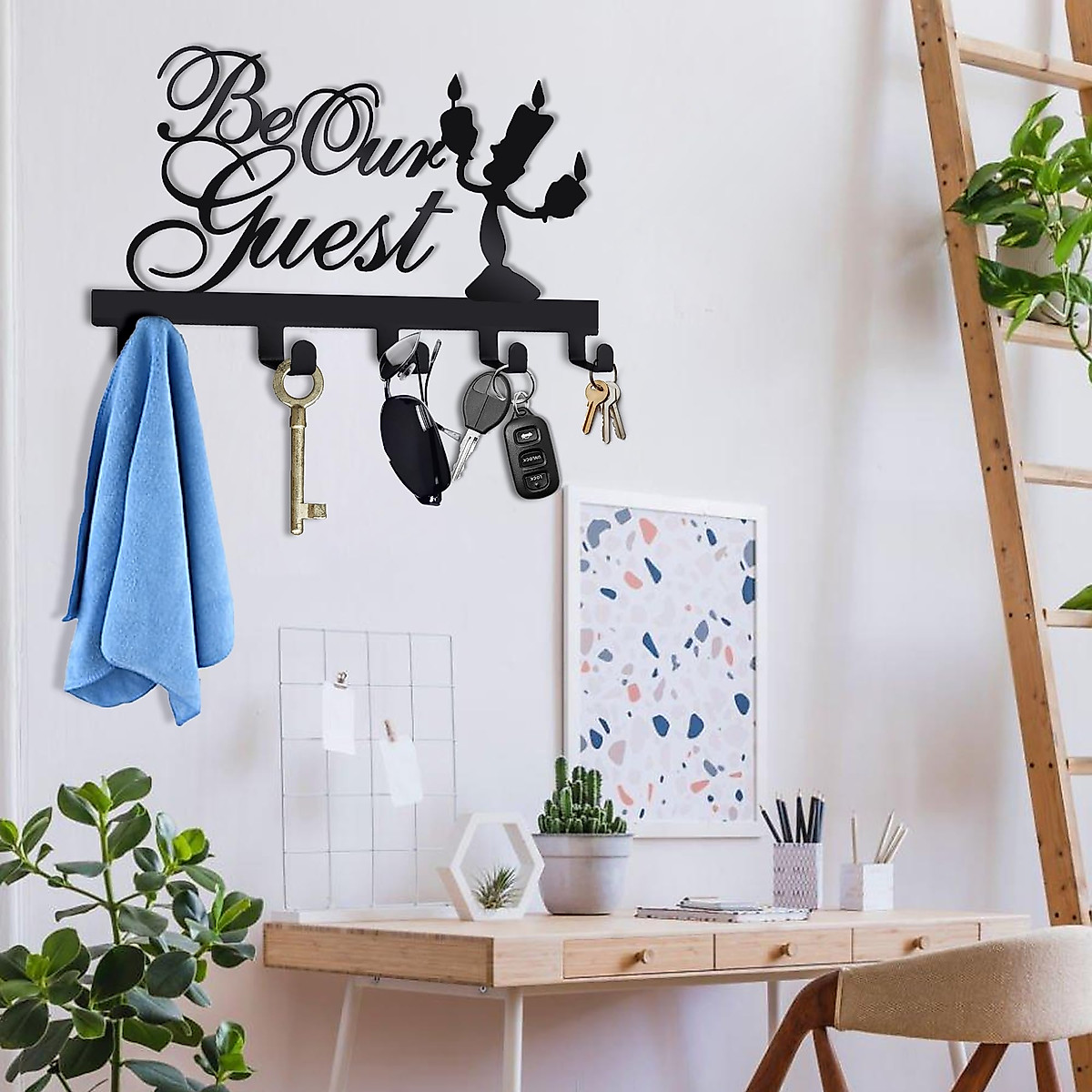 Pentacle Toys Be Our Guest Key Holders, The Beauty and Beast Metal Key Hangers, Disney Home Decor, Guest Room Decor, Door Side Gifts