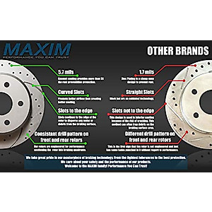 Disc Master MAXJ35064MDS Rear Premium Geomet Coated Drilled and Slotted Brake Rotors and severe Duty Metallic Pads Compatible with/Replacement for S60, S80, V70, XC70