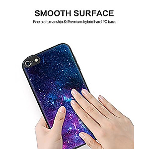 BENTOBEN iPod Touch 7th Generation Case, iPod Touch 6th / 5th Generation Case, Slim Fit Glow in The Dark Soft Flexible Bumper Protective Anti Scratch Non-Slip Cute Phone Cases Cover, Nebula Galaxy