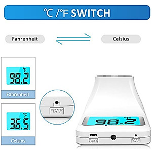 2024 Wall Thermometer with Stand | Infrared Forehead Wall Mounted Thermometer with Tripod |Bluetooth Non-Contact Instant Reading Digital Temperature Detector | Batteries Included (Matte White)
