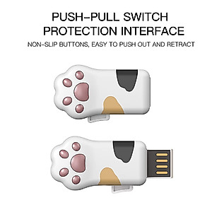 Cute USB Flash Drive, Cat Foot Plaque Mini Thumb Drive USB 2.0 Animal Memory Stick Cartoon Pen Drive Zip Drive Water Proof U Disk