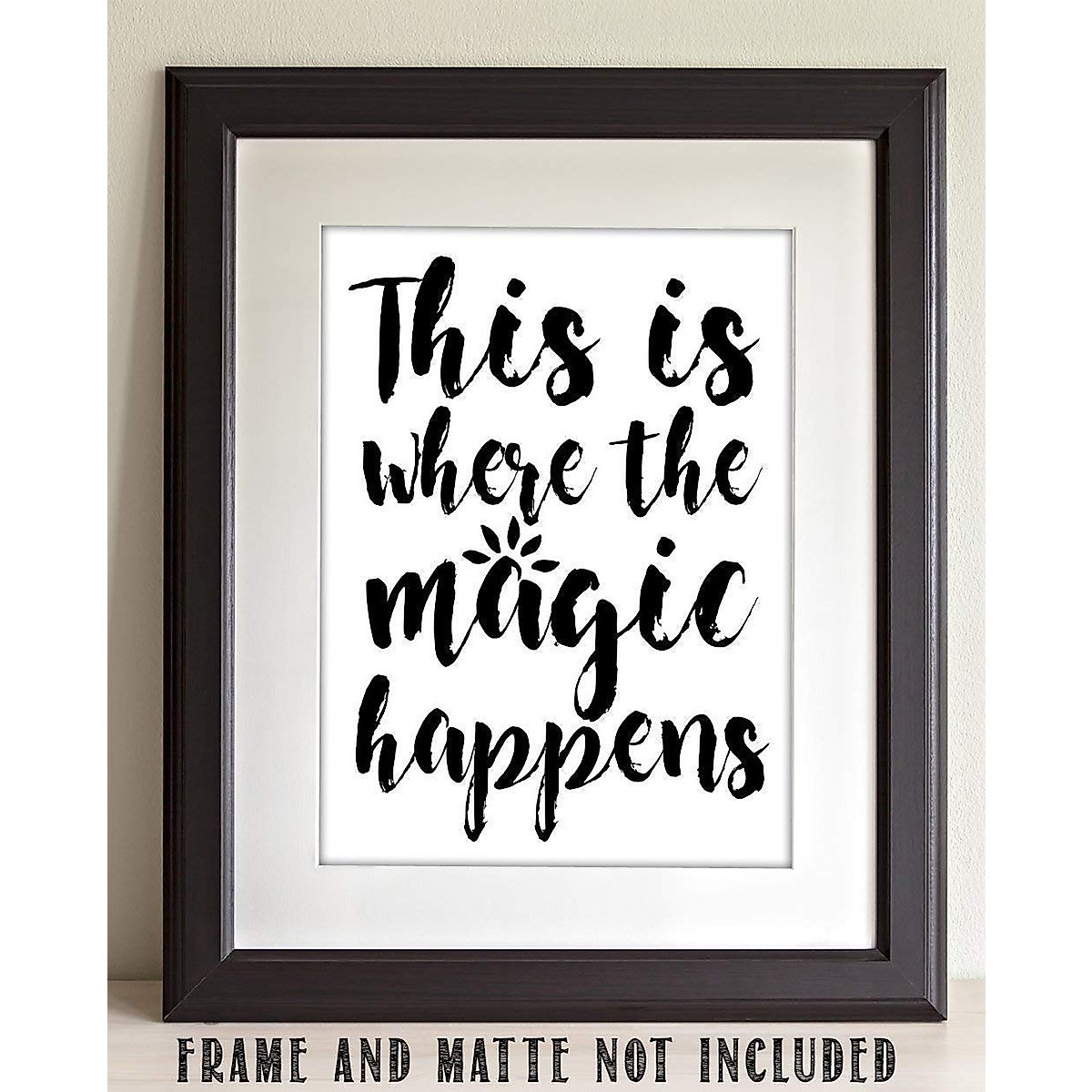 This is Where The Magic Happens - 11x14 Unframed Typography Art Print Poster - Great Bedroom Decor Under $15