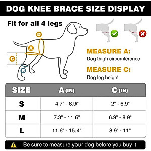 JUANWAN Dog Knee Brace Leg Braces - Dog Canine Knee Stifle Brace Wrap Dog Knee Brace for Torn ACL Hind Leg Joint Pain Muscle Sore Pet Brace Reduces Pain and Inflammation (M)