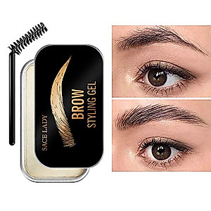 Clear Eyebrow Setting Gel Set&Eyebrow Soap Kit by Sace Lady, Natural Lasting Eye Brow Styling Gel Makeup Kit for Fuller Neat Brow Makeup, Cruelty-Free