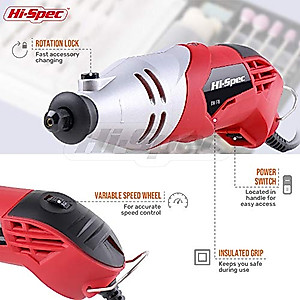 Hi-Spec Power Rotary Tool Kit Set 160W with 121 Piece Dremel Compatible Bit Accessories. Drill, Cut, Trim, Grind & Sand in DIY Repairs, Hobbies & Craftwork