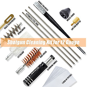 ZOHAN Shotgun Cleaning Kit for 12 Gauge,Shotgun Cleaner Supplies Gun Cleaning Kit with Gun Cleaning Brush (Black)