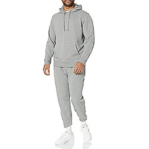 Amazon Essentials Men's Lightweight Long-Sleeve French Terry Hooded Sweatshirt (Available in Big & Tall), Grey Heather, Medium