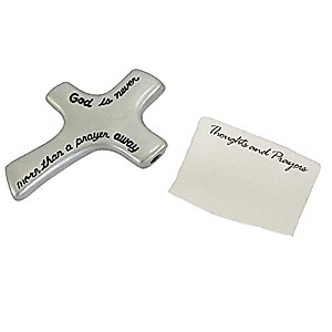 Cathedral Art A Prayer Away Silver Metal Palm Cross, Handheld Cross for Comfort and Prayer, 2 3/4 Inches