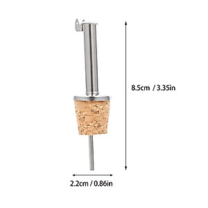 Tofficu 6Pcs Stainless Steel Wine Pourer Liquor Pour Spouts Set Cork Design Wine Bottle Stoppers with Dust Caps for Wine Olive Oil Coffee Vinegar Bottles