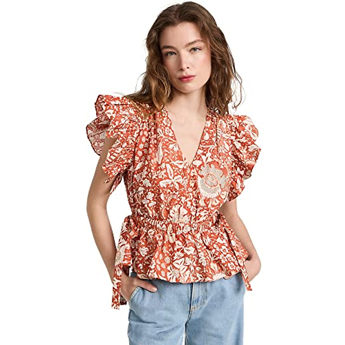 Ulla Johnson Women's Iyla Top, Orange Blossom, 6