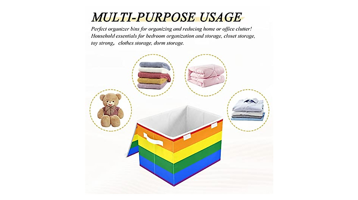 Krafig Rainbow Flag Storage Box - Organize with Style