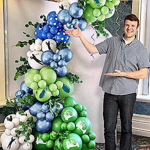 168PCS Golf Balloon Garland Arch Kit Blue and Green Balloon for Golf Theme Party Decorations Boys Girls Birthday Baby Shower Supplies