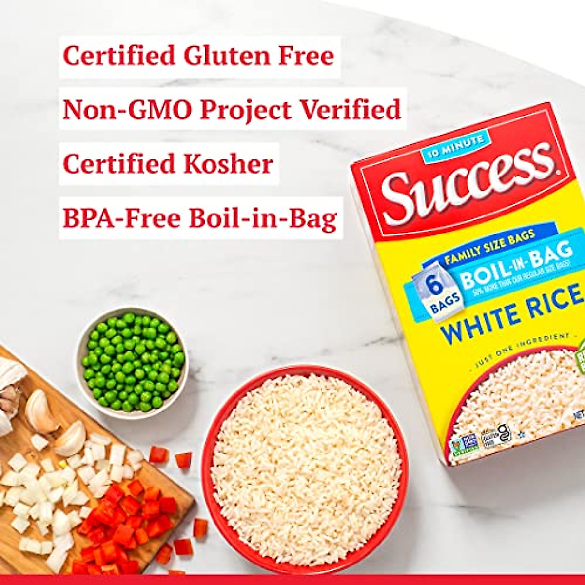 Success Boil-in-Bag Rice, White Rice, Quick and Easy Rice Meals, 21-Ounce Box