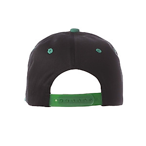 Classic Snapback Hat Custom A to Z Initial Letters, Black Green Cap White Green Letter Initial A