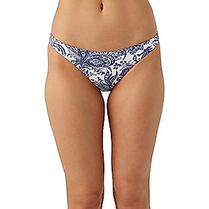 Womens Swim Belle Flower Flamenco Cheeky Bikini Bottom, Medieval Blue, M