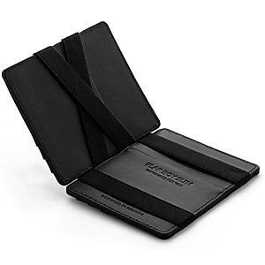 Jaimie Jacobs Flap Boy Slim Magic Wallet Genuine Leather RFID Blocking (Black)