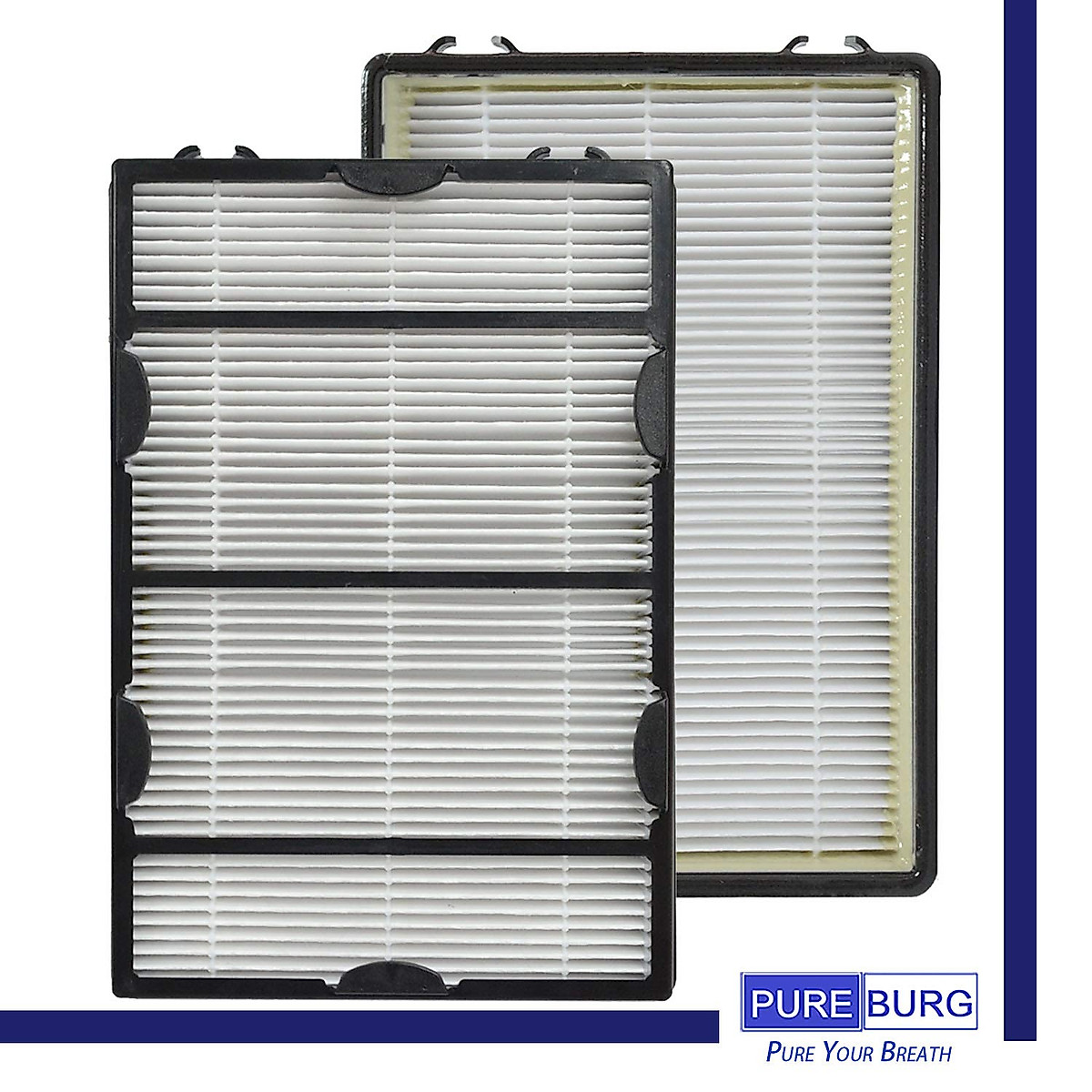 PUREBURG HPAF60 True HEPA Replacement Filter Set Compatible with Holmes Filter B Fits HPAF60 HAPF600 HAPF60 HAPF600D-U2 HAP8650B HAP8650B-NU Biaonaire GE 106633 Air Purifiers