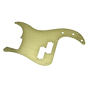 KAISH 13-Hole Metal Aluminium Anodized P Bass Style Pickguard American Modern Style Standard Bass Pick Guard for Precision P Bass Gold
