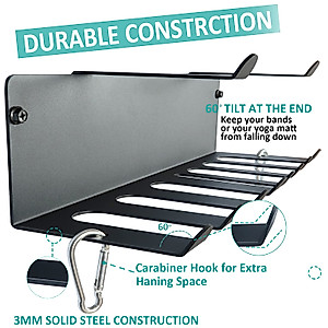 Alvade Home Gym Storage Rack, Barbell Rack Weight Room Organizer Prong Gym Equipment Storage Rack for Gym Accessories Like Fitness Bands,Resistance Bands,Straps,Foam Rollers,Barbell (double layer)