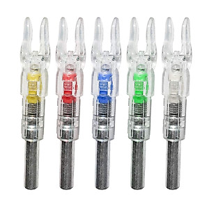 E-Arc 6PCS-New S Lighted Nocks for Arrows with .244/6.2mm Inside Diameter Led Lighted Nock Compound Bow Arrow Nock for Hunting Shooting (No Screwdriver Required)