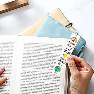 8 Pieces Teacher Appreciation Gifts Teacher Bookmark with Pendant Birthday Graduation Gift for Teachers Instructors Metal Vintage Bookmarks Teacher Gift from Students School Office Supplies