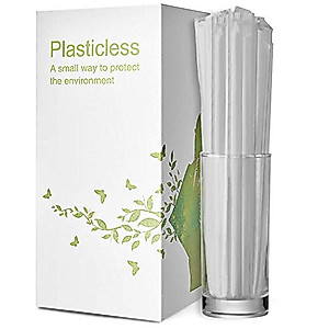 200 Count 100% Plant-Based Wrapped Compostable Straws - Plasticless Biodegradable Flexible Drinking Straws - A Fantastic Eco Friendly Alternative to Plastic Straws