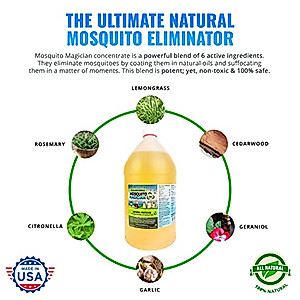 Mosquito Magician Natural Mosquito Killer and Insect Repellent Concentrate - Makes 32 Gallons of Spray for Your Yard and Patio - 1 Gallon