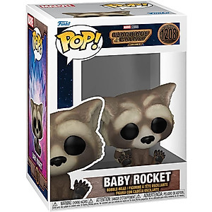POP Marvel: Guardians of The Galaxy Volume 3 - Baby Rocket Raccoon Funko Vinyl Figure (Bundled with Compatible Box Protector Case), Multicolored, 3.75 inches