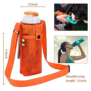 Tainehs Water Bottle Holder Water Bottle Carrier with Adjustable Shoulder Strap Beach bottle Bag Water Bottle Sling Dog Water Bottle Sleeve for Sports Gym Hiking Camping Walking Black/Pink