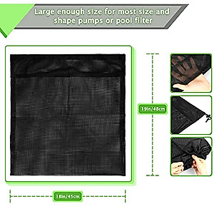 Hecaty 24" x 26" Upgrade Large Pump Barrier Bag, Pond Pump Filter Bag, Black Media Bag Pump Mesh Bag (24" x 26", Black)