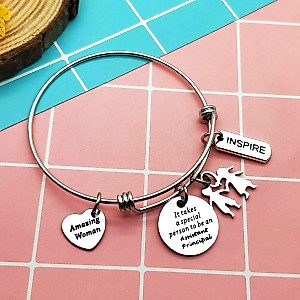 School Principal Gift Bangle Assistant Principal Bracelet Assistant Principal Jewelry End Of The Year Christmas Birthday Gift for Principal Retirement Gifts Appreciation Gifts for Assistant Principal
