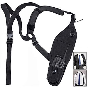 abcGoodefg Universal Left Side Radio Shoulder Holster Chest Harness Holder for Two Way Radios Walkie Talkie Rescue Essentials