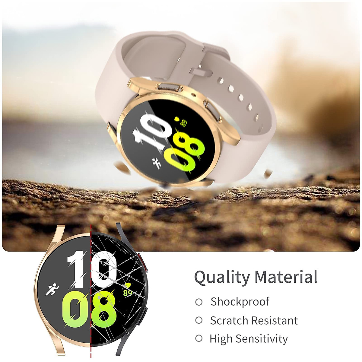 RICHONE [10 Pack] Compatible with Samsung Galaxy Watch FE 4/5 40mm Screen Protector Case, Full Protection Cover Soft TPU Bumper Frame Accessories (10 Colors, Galaxy Watch 5/4 FE 40 mm)