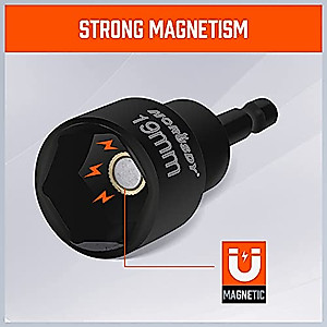 HORUSDY 2-Pieces RV Leveling Scissor Jack Socket Drill Adapter, 1/4 Inch Hex Shank, Fits 3/4 Inch or 19mm Hex Drive Jacks