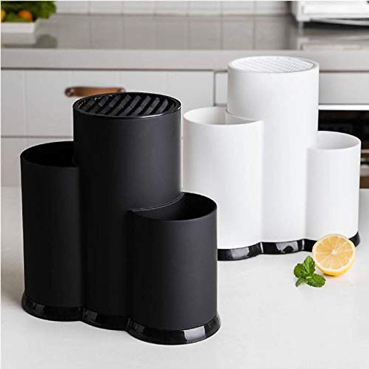 CZDYUF Multi-Function Utensil Holder Knife Block PP Flatware Drainer Storage Box Spoon Fork Kitchen Organizer Rack (Color : E)