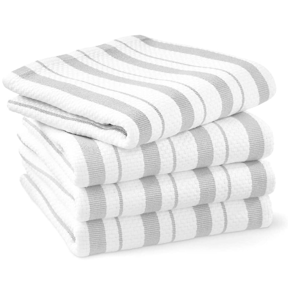 Williams Sonoma Classic Striped Dishcloths, Dishrags, Drizzle Grey (set of 8)