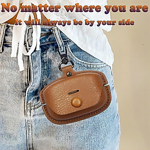 SKPY Portable with Secure Snap-Fastener Leather Case Compatible with Sony WF-1000XM4 Fashion Scratch Leather Cover with Anti-Loss Keychain for Boys Girls Womens Mens